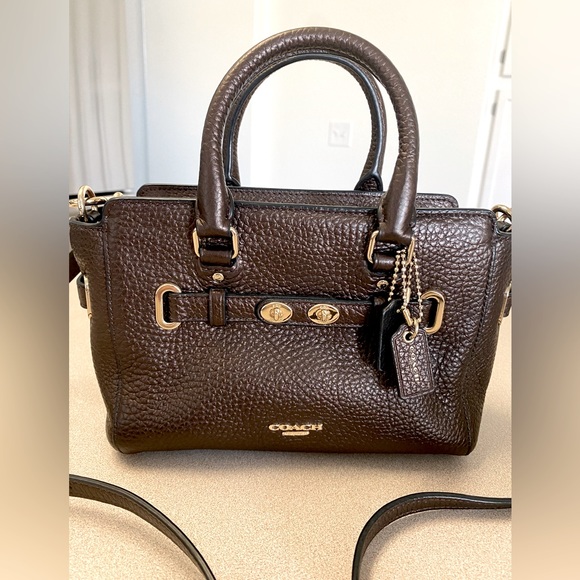 Coach | Bags | Coach Mini Blake Crossbody Brown Burgundy Metallic ...